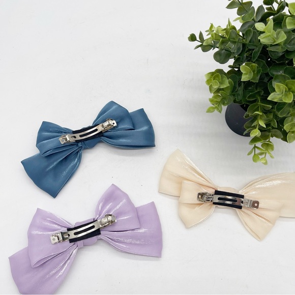 Accessories | Womens Large Bow Hair Clips French Barettes Set Of 7 ...